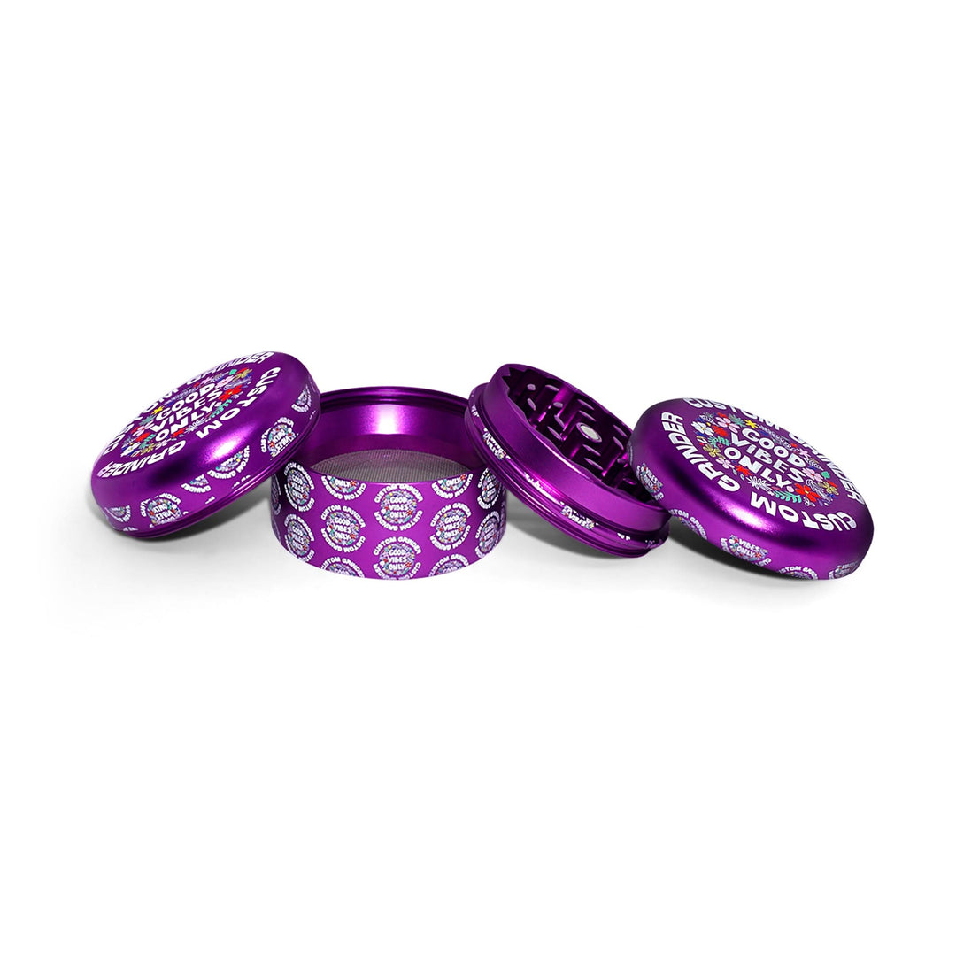 Custom Purple Alloy Grinder | 62MM*44MM | Cannabis Dispensary SWAG ...